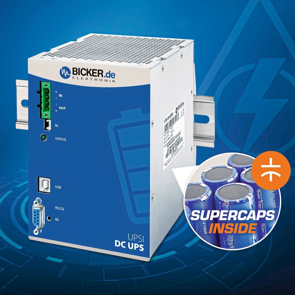 DC-USV mit Supercaps schützt 24-V-Applikationen
