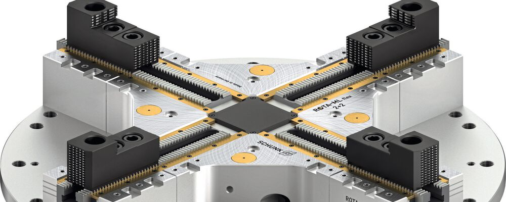 Neue Ausführung des 4-Backen-Handspannfutters Rota-ML flex 2+2 von Schunk