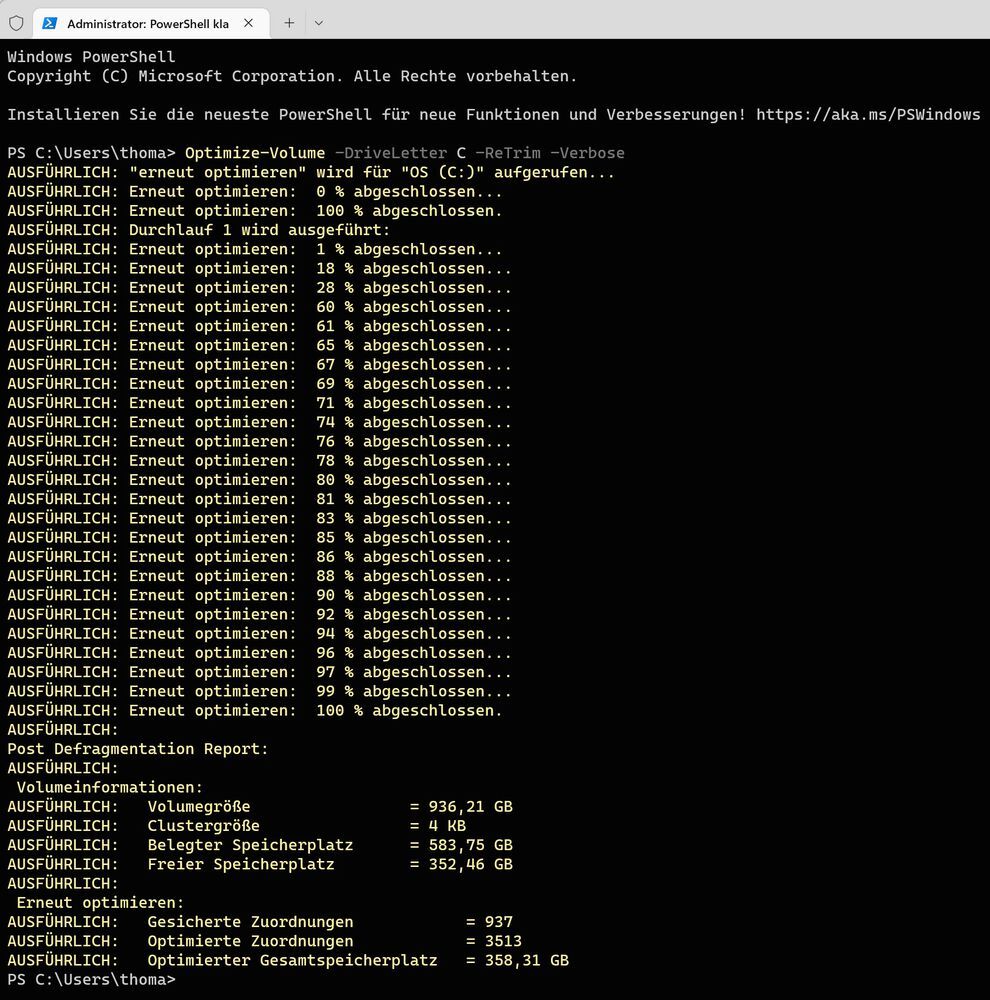 Optimize-Volume: Laufwerke mit der PowerShell beschleunigen || Bild 1 / 2