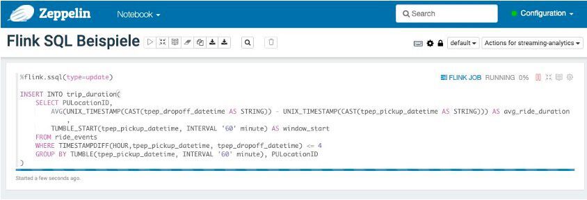 Low-Code-Echtzeit-Anwendungen mit Apache Flink SQL