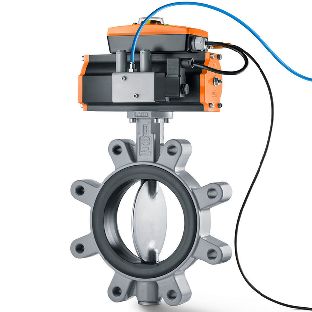 Absperrklappe für den Einbau in Kunststoffrohren