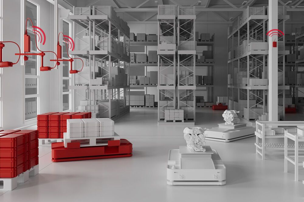 Automatic material retrieval by radio: Nexy at Logimat