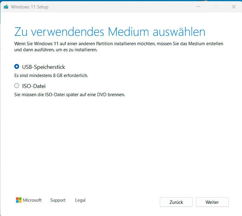 USB-Stick oder ISO-Datei mit offiziellen Installationsdateien von Windows 11 24H2 erstellen