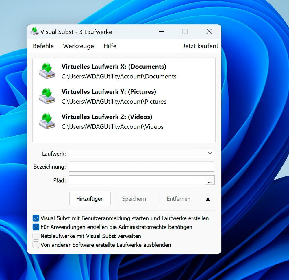 Visual Subst: Verzeichnisse als Laufwerk im Explorer einbinden || Bild ...