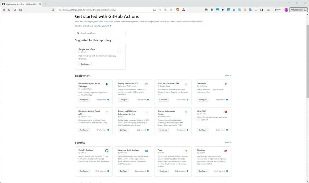 Erstellen eines GitHub-Workflows für die Node.js-App mit AWS Elastic Beanstalk
