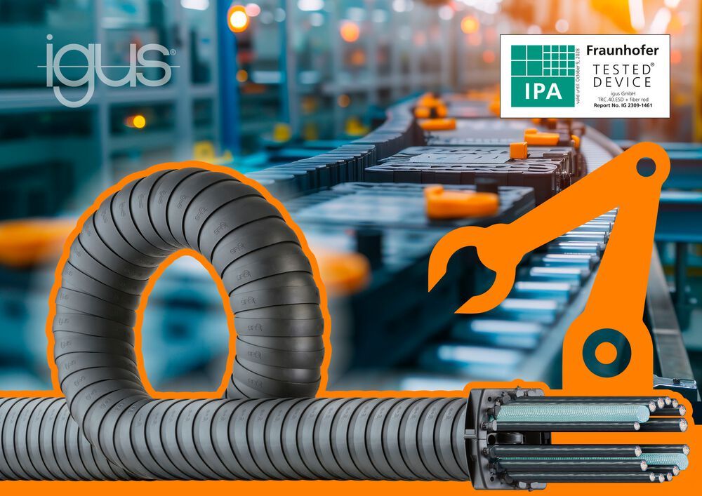 Igus develops first robotic energy chain for dry cleanroom