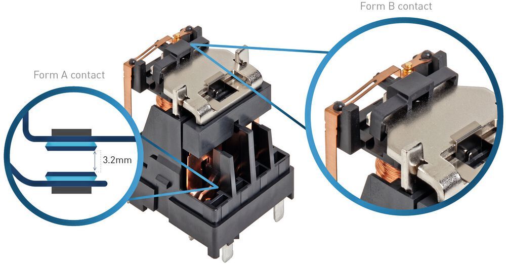 High-capacity power relays for electronic control and switching circuit