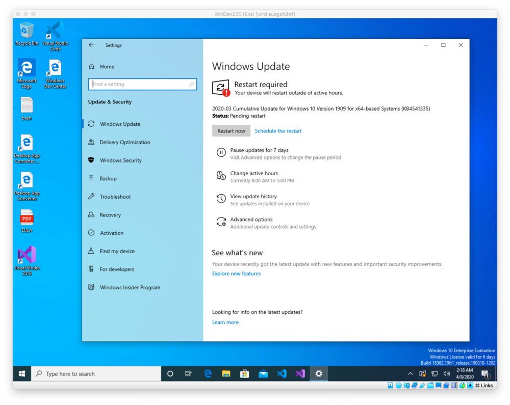 Den virtuellen PC unter VBox absichern