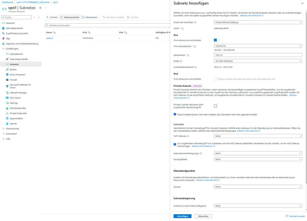 Site-to-Site-VPNs mit dem Azure VPN-Gateway aufbauen || Bild 1 / 6