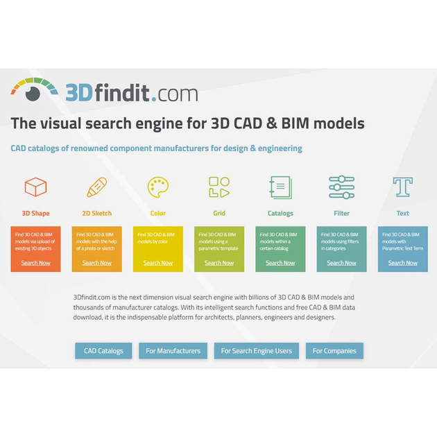3D search engine with plenty of additional functions