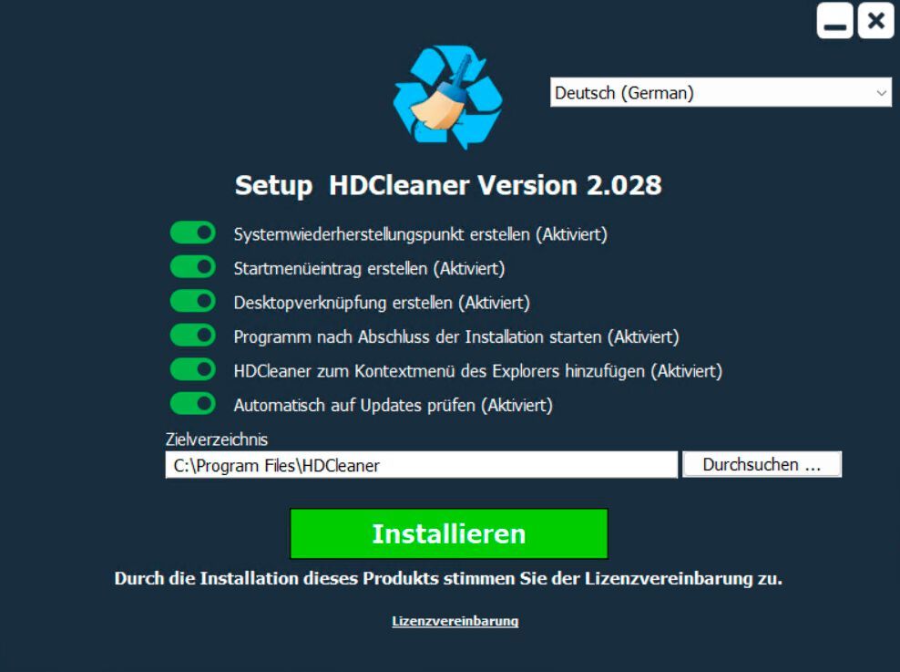 HDCleaner hilft bei der Bereinigung von Windows || Bild 1 / 5