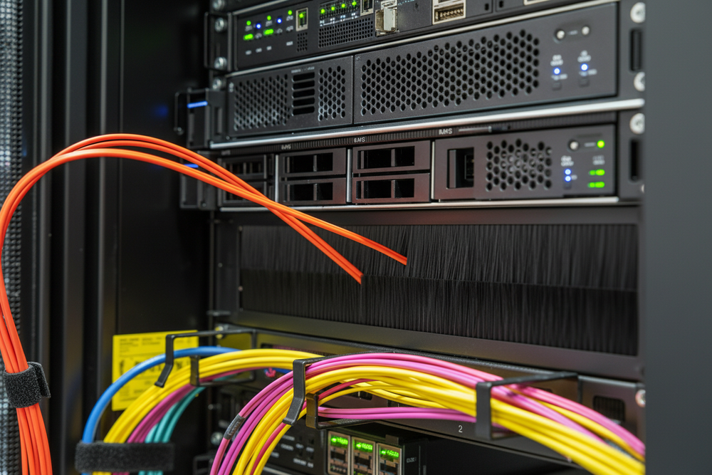 Server Racks with Secure Cable Routing