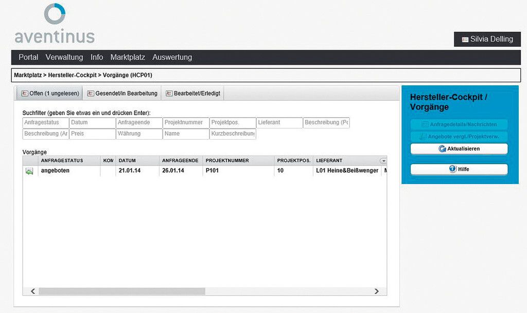 Aventinus bringt Anfrage- und Angebotsabwicklung unter einem Hut ...