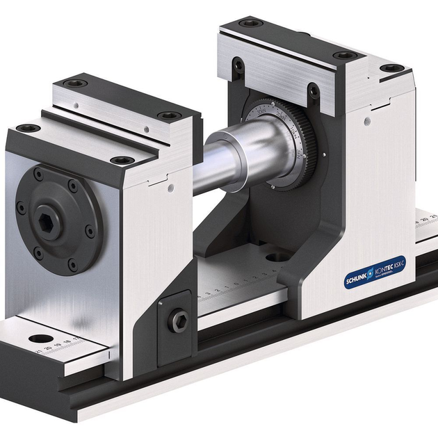 High-power 5-axis vises with adjustable centres