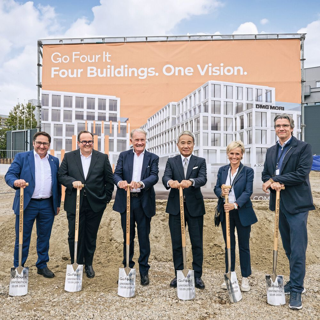 Spatenstich der DMG Mori Europazentrale in München