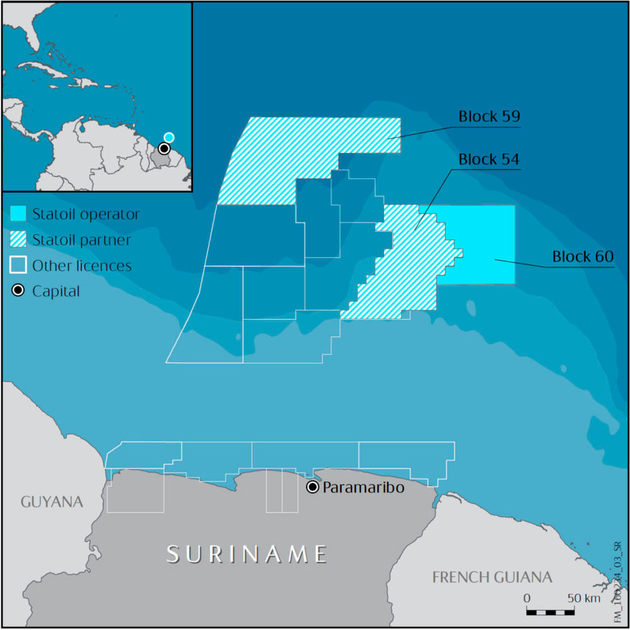 Statoil to Explore Offshore Blocks in Suriname