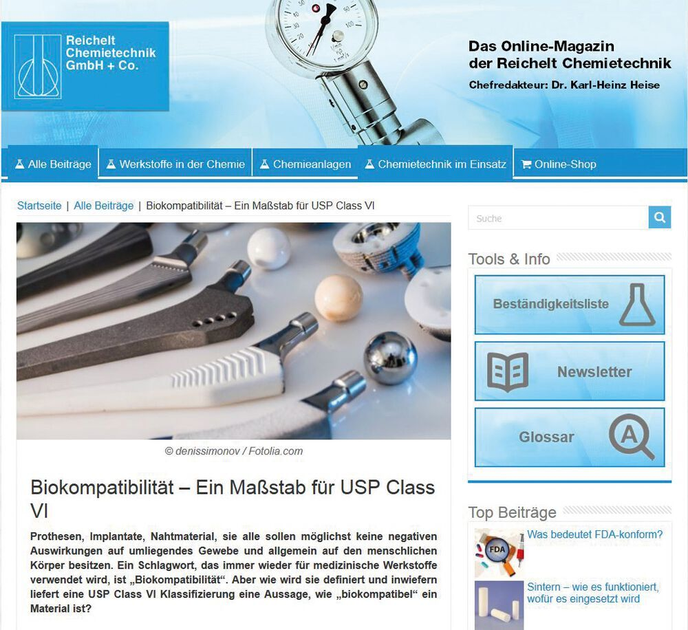 Biokompatibilität – ein Maßstab für USP Class VI