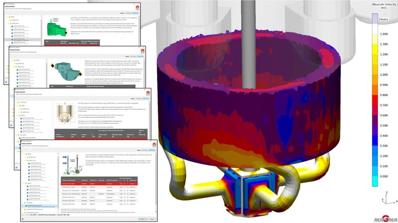 Gießprozess-Simulation Magmasoft mit neuer Version der Foseco-Produktdatenbank