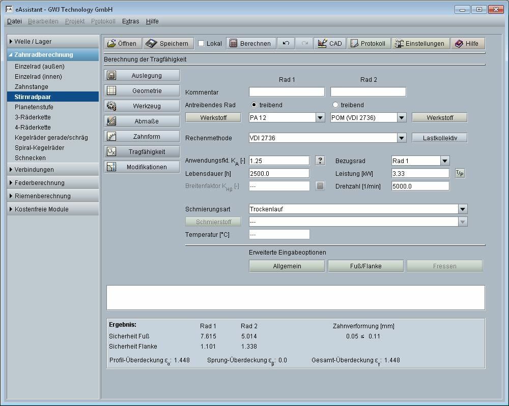 Verzahnungen: Berechnungssoftware mit erweitertem Funktionsumfang