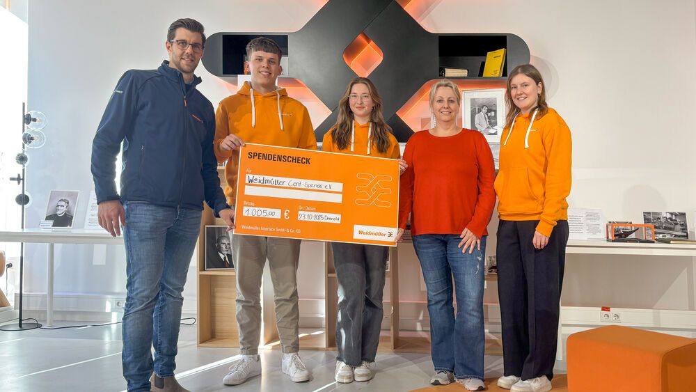 Azubis der Weidmüller Welt erzielen über 1.000 Euro Spendensumme