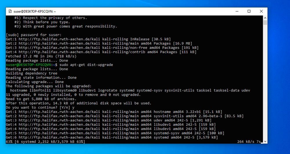Kali Linux direkt in Windows 10 einbinden || Bild 5 / 11