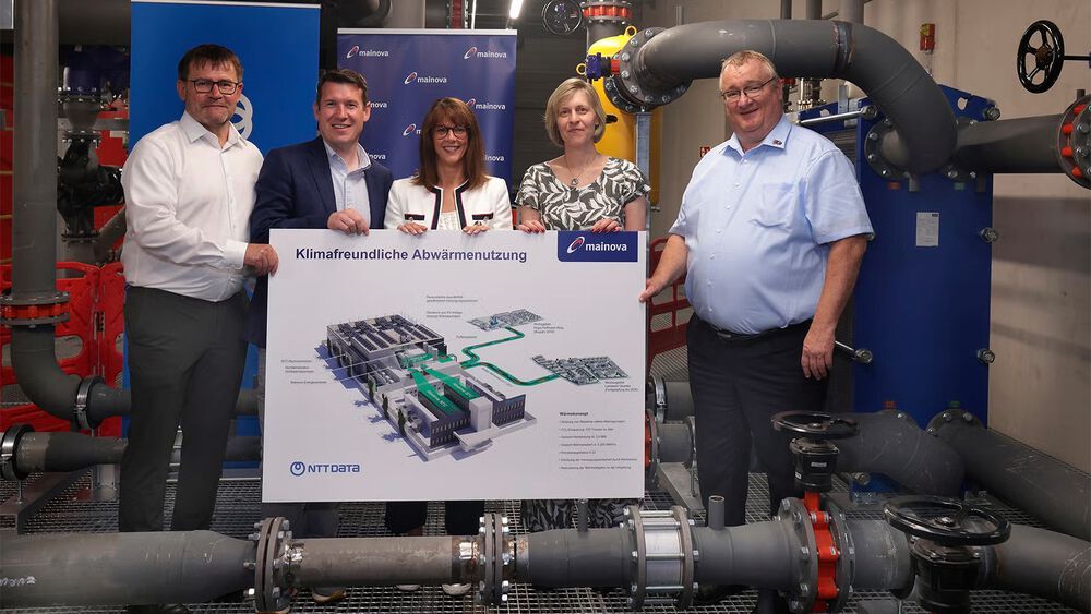 NTT Global Data Centers liefert Abwärme und Mainova bringt diese auf Heiztemperatur