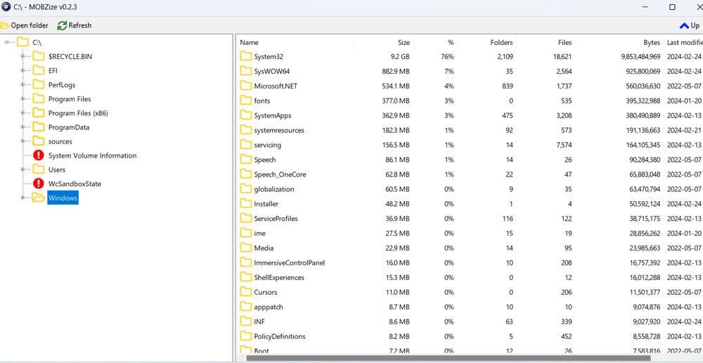 MOBZize: Speicherfresser in Windows finden und Verzeichnisse analysieren || Bild 2 / 2