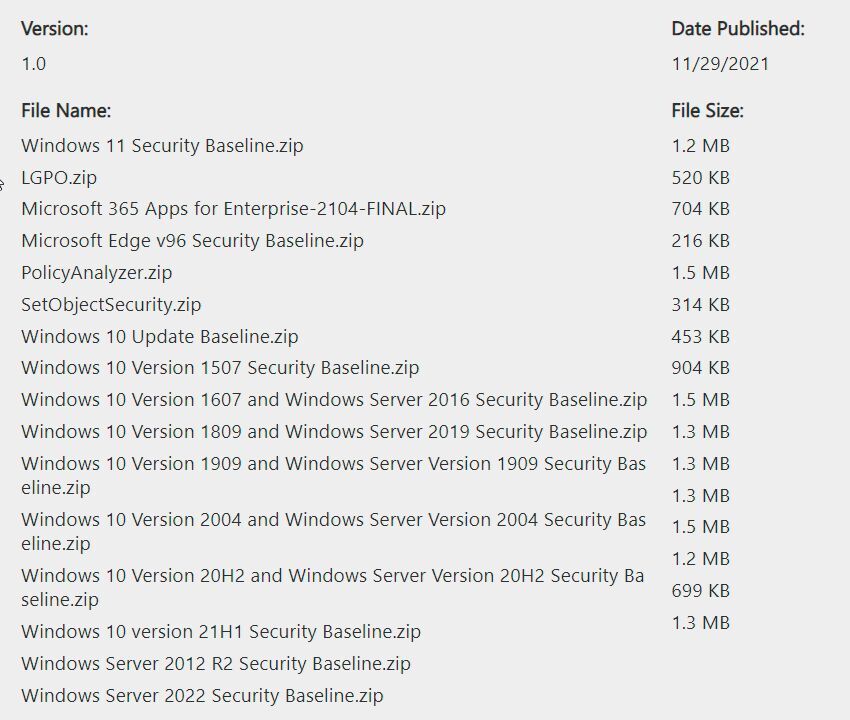 Security-Baseline für Windows Server 2022 und Windows 11 || Bild 1 / 5