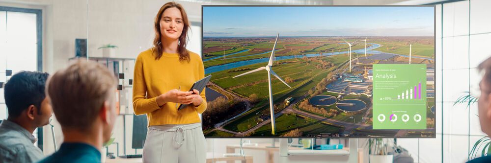 Große Displays für Retail und Meetingraum