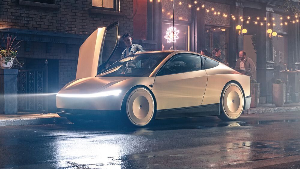 Tesla enthüllt autonomes Taxi 'Cybercab' und 'Robovan' Bus