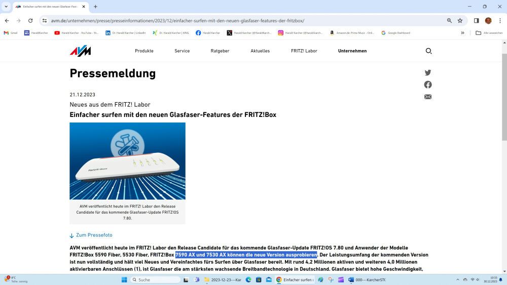 Provider-ONT versus Fiber-Fritzbox || Bild 13 / 25