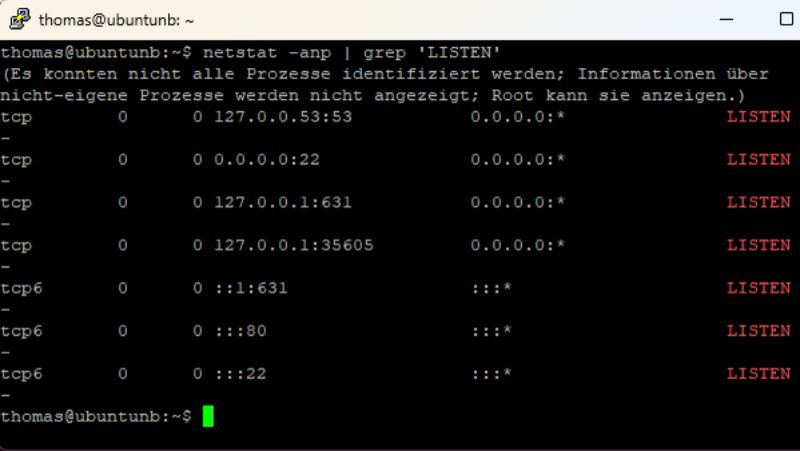 Netzwerk-Analyse in Linux mit ss und netstat