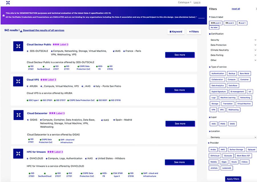 Erster Gaia-X-Katalog für Cloud-Services vorgestellt