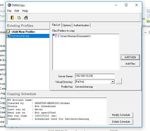 Mit DeltaCopy Daten per rSync sychronisieren || Bild 7 / 12