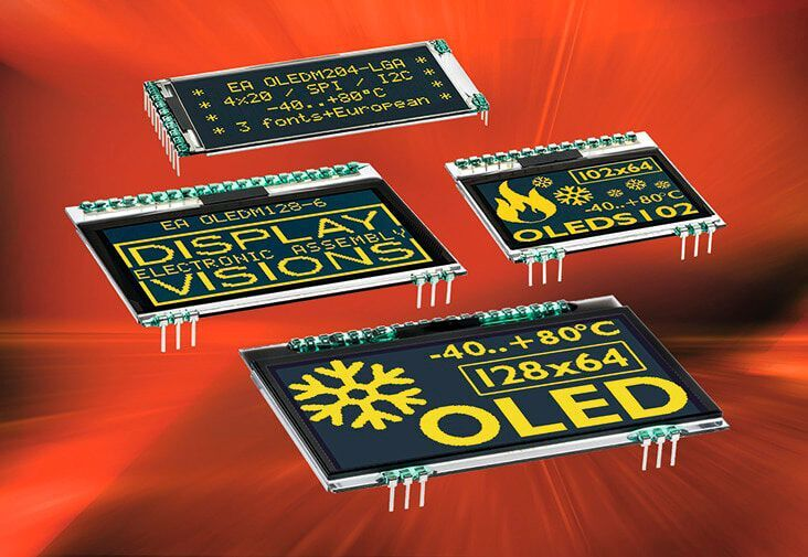 OLED-Anzeigen mit Pins zur schnellen Montage