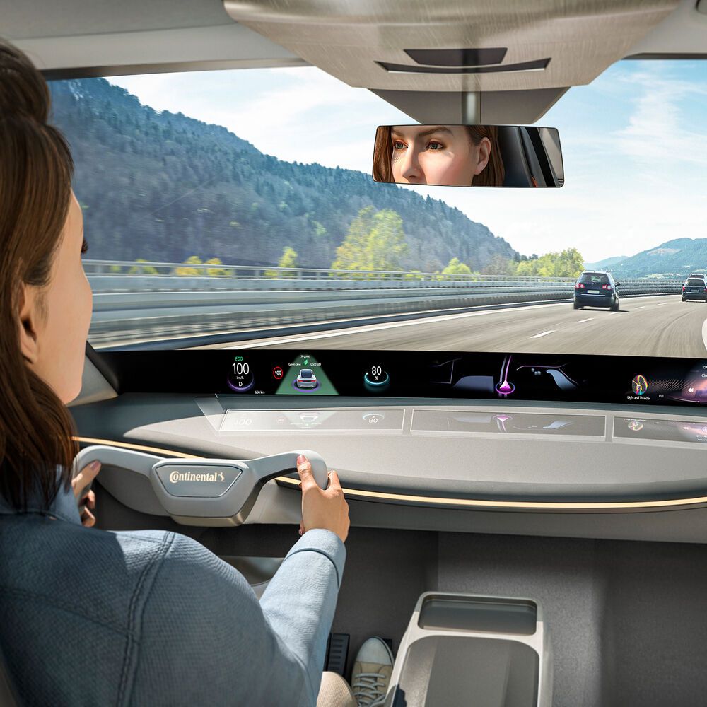 Nutzt die gesamte Windschutzscheibe und ermöglicht ein neues Cockpit-Design