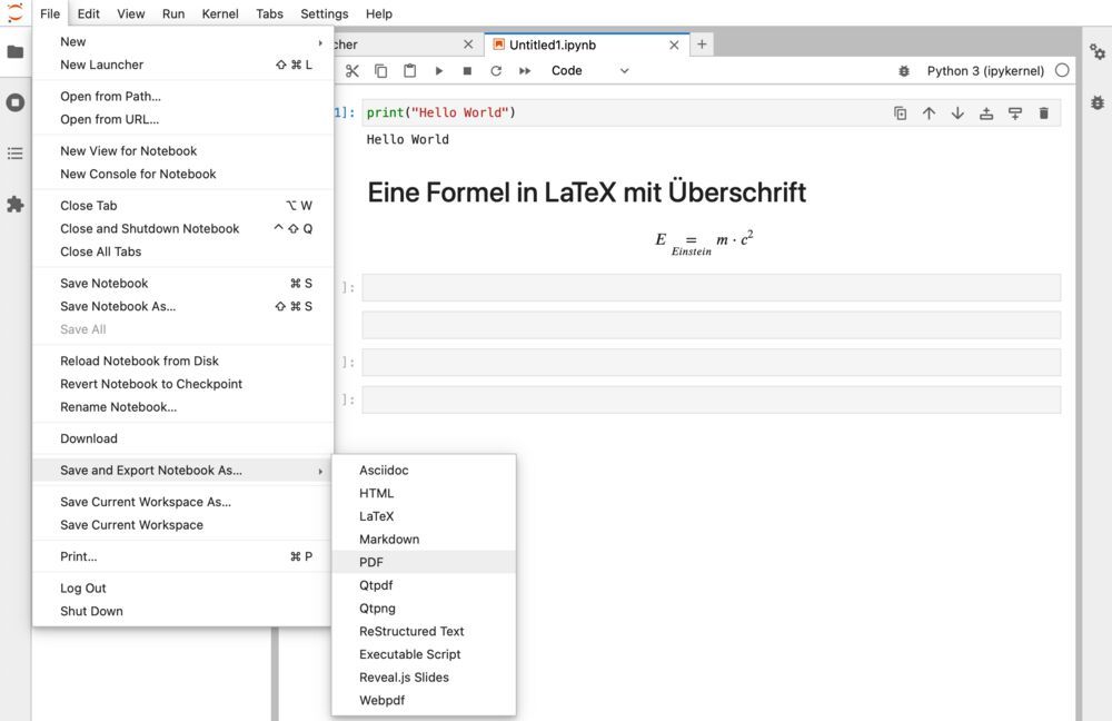 Erste Schritte mit JupyterLab