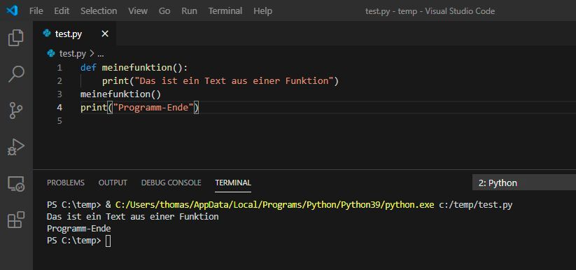 Funktionen und Methoden in Python