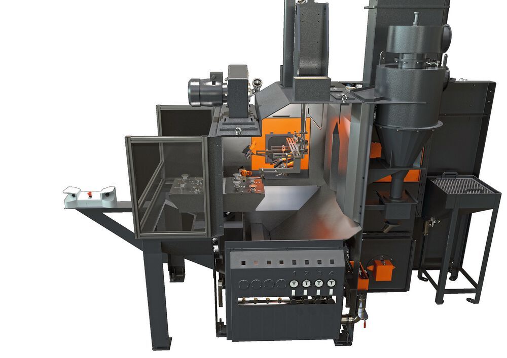 De-flashing of injection moulded components in single piece continuous ...