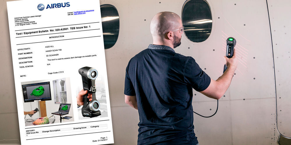 Le scanner HandySCAN 3D de Creaform désormais certifié par Airbus