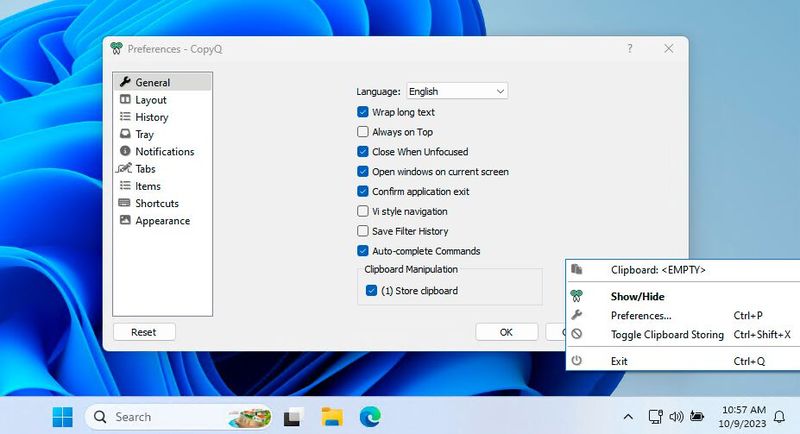 Mit CopyQ die Zwischenablage in Windows, Linux und macOS aufbohren || Bild 1 / 2