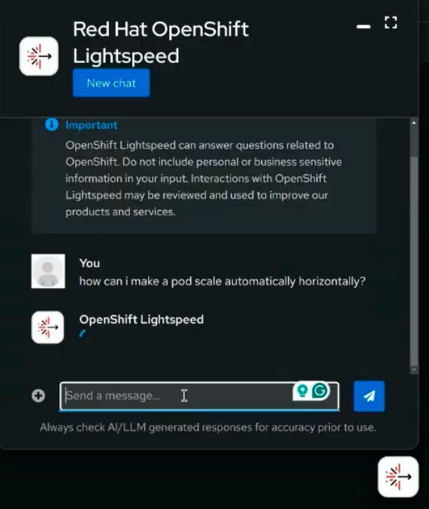 Die Developer Preview zu Red Hat Openshift Lightspeed ist da || Bild 1 / 4