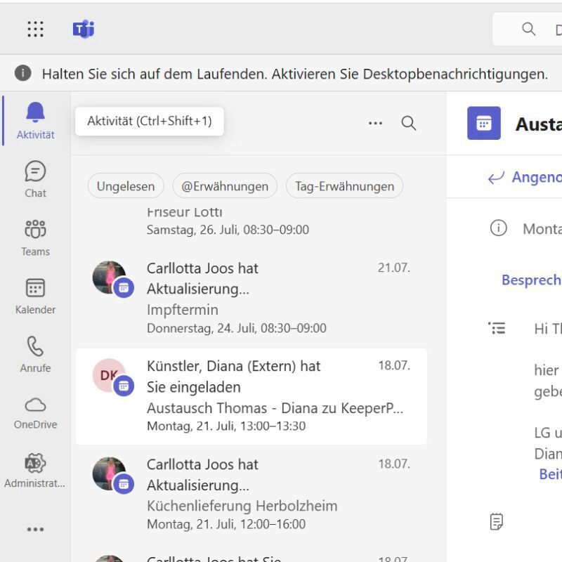 So nutzen Sie den Aktivitätsfeed in Microsoft Teams effektiv