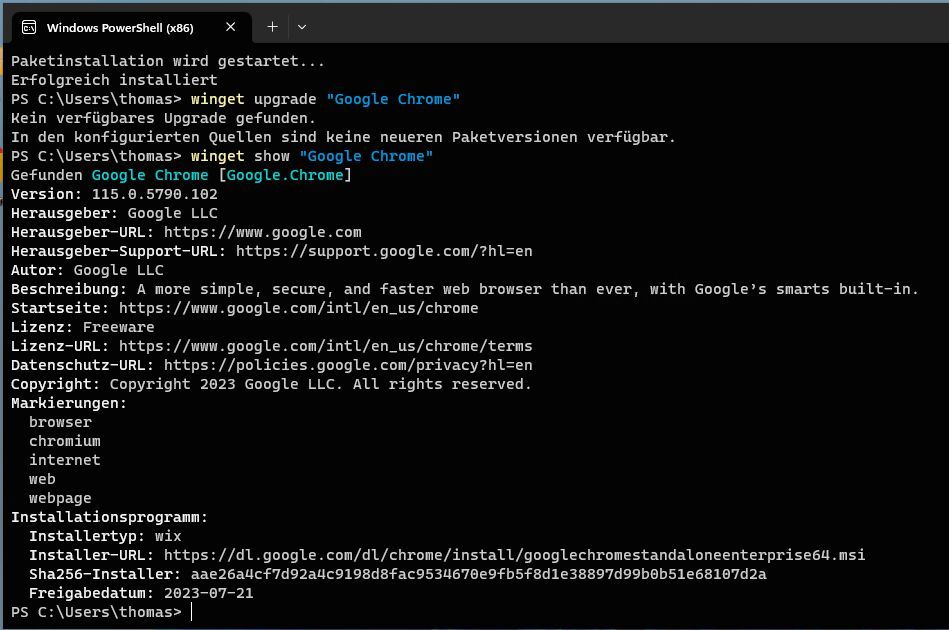 Software mit der PowerShell installieren || Bild 4 / 4