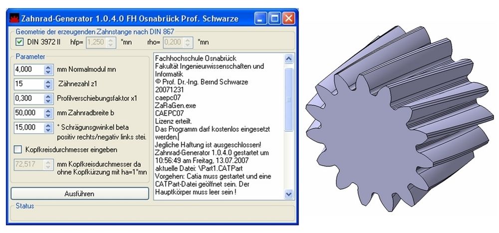 Automatisierte Geometrie-Erzeugung ei Zahnrädern im CAD || Bild 3 / 5
