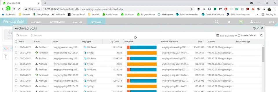 WhatsUp Gold jetzt mit Log-Archivierung