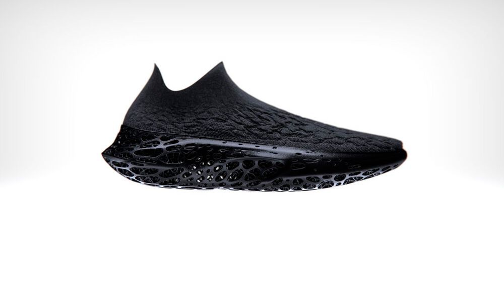 Sportschuh kombiniert gestrickte Socke und 3D-gedruckte Sohle