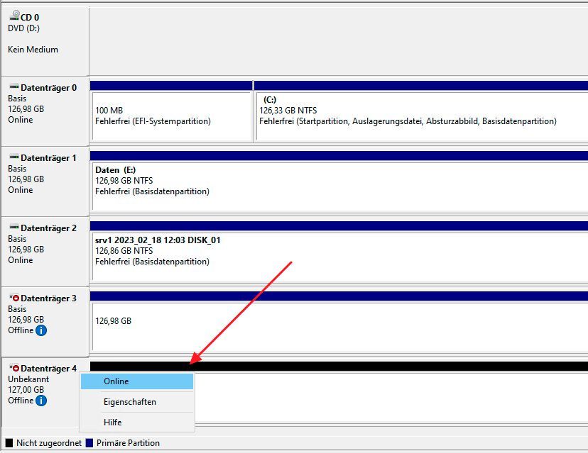 Neue Datenträger in Windows Server 2022 richtig partitionieren || Bild ...