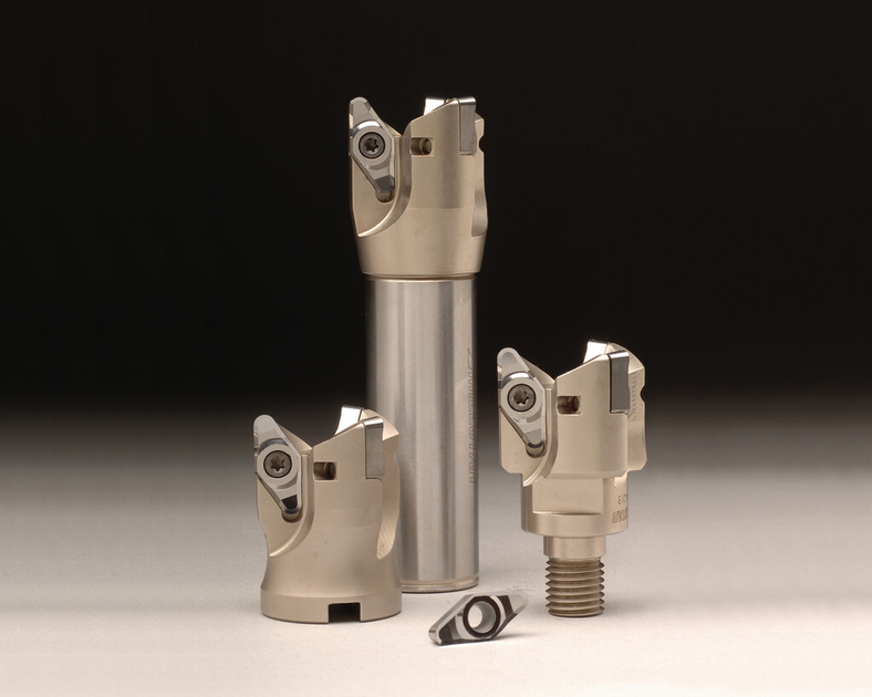 Aluminium cutting insert line with modular screw-on heads