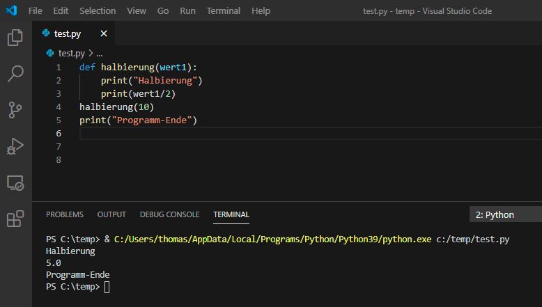 Funktionen und Methoden in Python